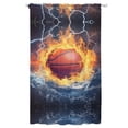 Basketball Sheer Curtains 108 Inch Long 1 Panel Abstract Fire and Water ...