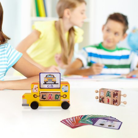 Toy Clearance! 2022 JERDAR Wooden Reading Block Learning Spelling Game ...