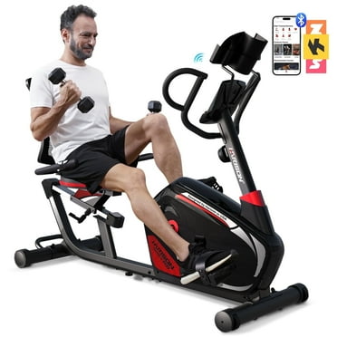 HARISON 90% Pre-assembled Recumbent Exercise Bike with 400 lbs Capacity, Magnetic Recumbent bike ...