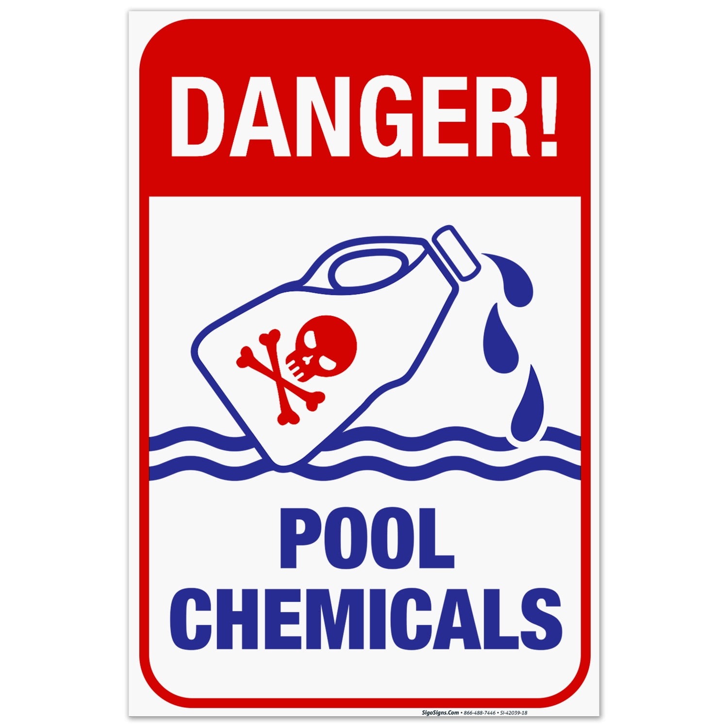 Pool Chemicals Sign, Pool Sign, - Walmart.com