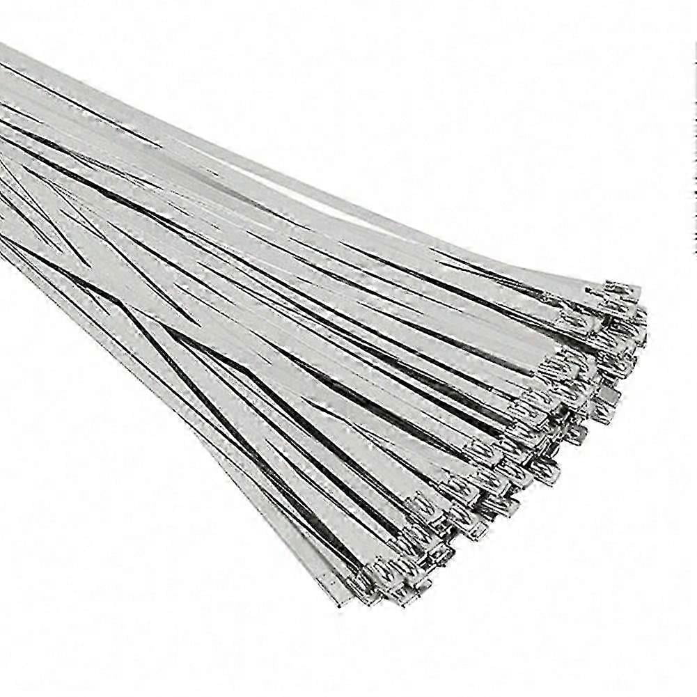 100pcs Multi-purpose Locking Cable Metal Zip Ties Stainless Steel Self ...