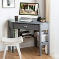 Computer Corner Desk Wood Compact Office Writing Workstation with ...