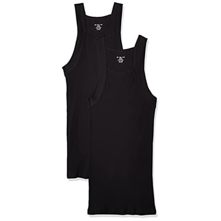 Men's Cotton Comfort Square Cut Tank Multi Pack, Black, Large | Walmart ...