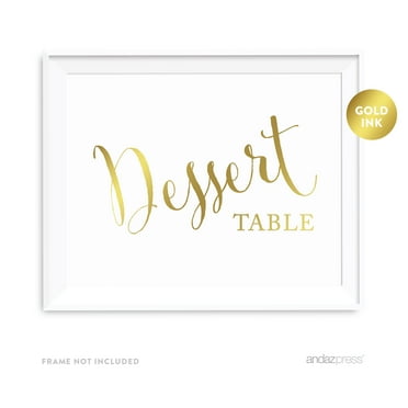 Dessert Table Black and Metallic Gold Wedding Signs - Walmart.com