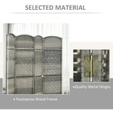 HOMCOM 3 Panel Room Divider Hand-Woven Freestanding Partition, Mixed ...