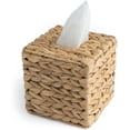 RIHJIN-Tissue Box Holder - Square- Rattan Wicker Tissues Cube Box Cover ...