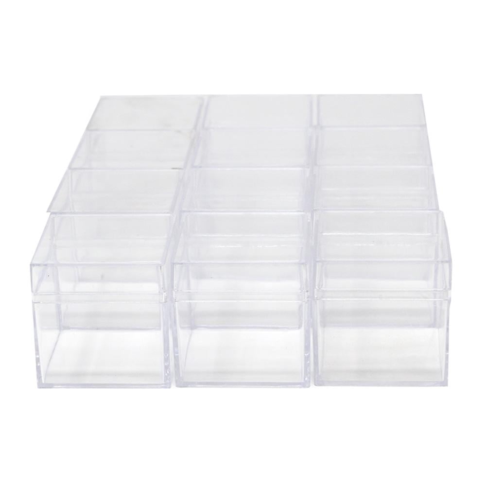 Clear Plastic Square Box with Lid, 2-Inch, 12-Count - Walmart.com