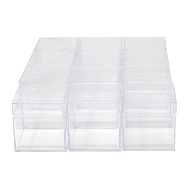Clear Plastic Square Box with Lid, 2-Inch, 12-Count - Walmart.com
