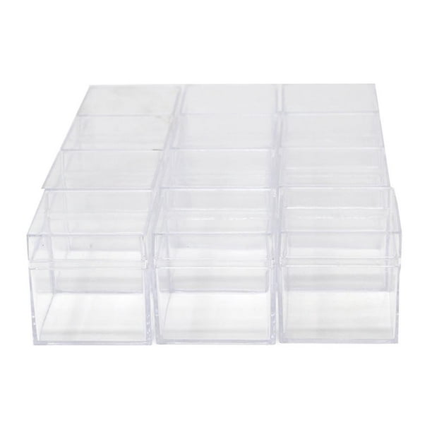 Clear Plastic Square Box with Lid, 2-Inch, 12-Count - Walmart.com ...
