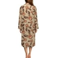 FKELYI Christmas Reindeer Elk Print Zipper Front Nightgowns Full Length ...
