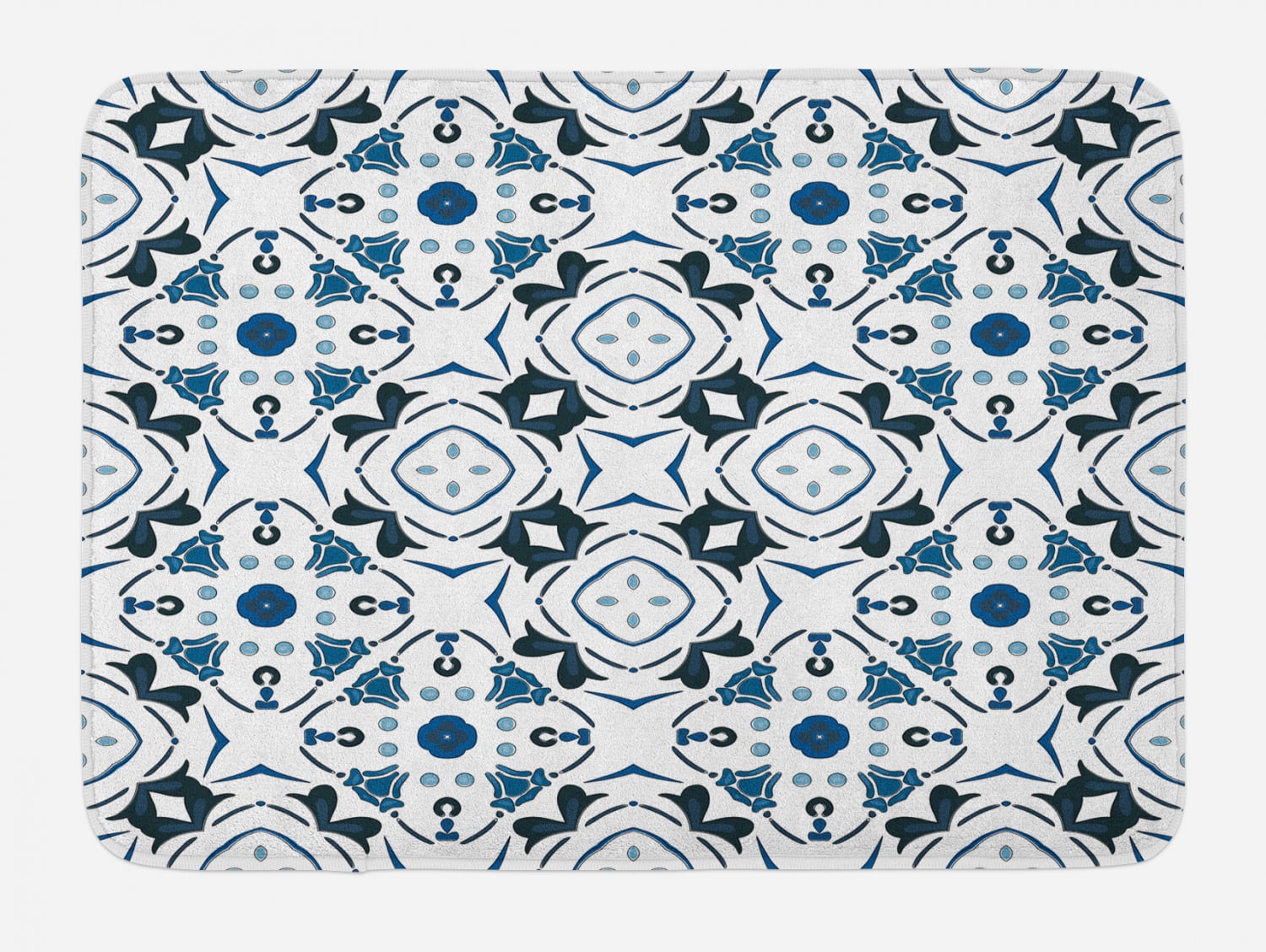 Abstract Bath Mat, Petals and Octagon Forms Royal Victorian Figures ...