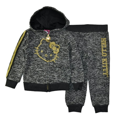 Hello Kitty Little Girls' Printed Fleece Active Set with Glitter ...