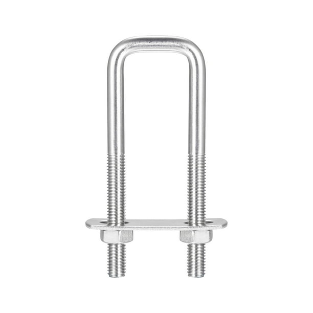Cuadrados U-Pernos, 2 Juegos 27mm (1,06) Interior Ancho 100mm Longitud M8 304 Inoxidable Acero U ...