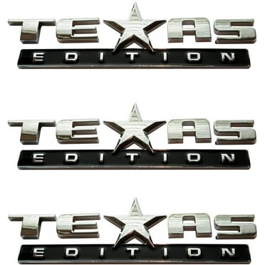 Muzzys Texas Edition CHROME AND RED 3M Stick On Emblem Badge FITS GMC ...