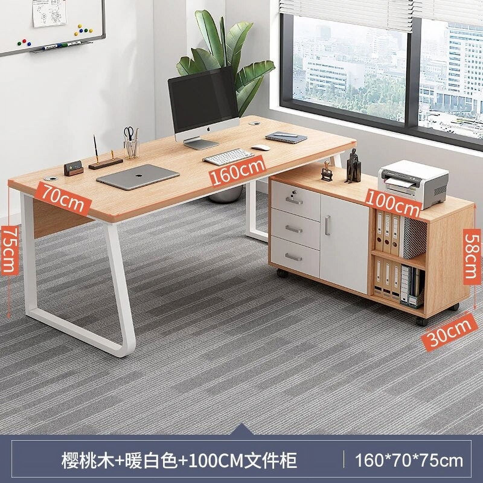 Standing Reception Office Desk Vanity Long Drawers Corner Computer ...