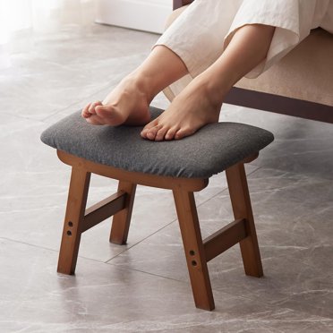 IAJXWI Bamboo Footrest, Folding Footrest Stool with Thick Cotton ...