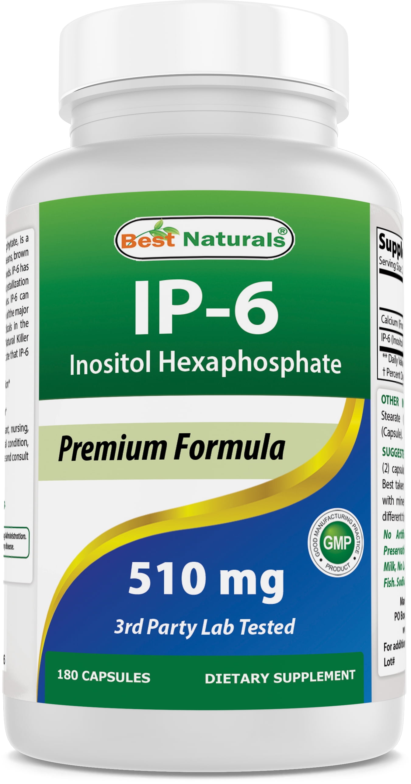 Best Naturals IP-6 510 mg 180 Capsules - Walmart.com