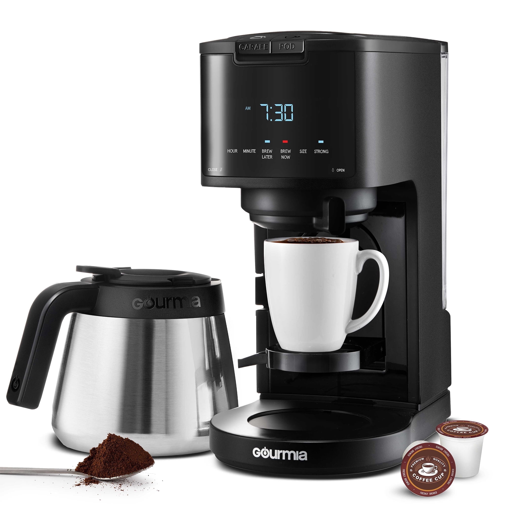 Click here for Gourmia 2-In-1 Coffee Maker Single Serve & 12 Cup... prices
