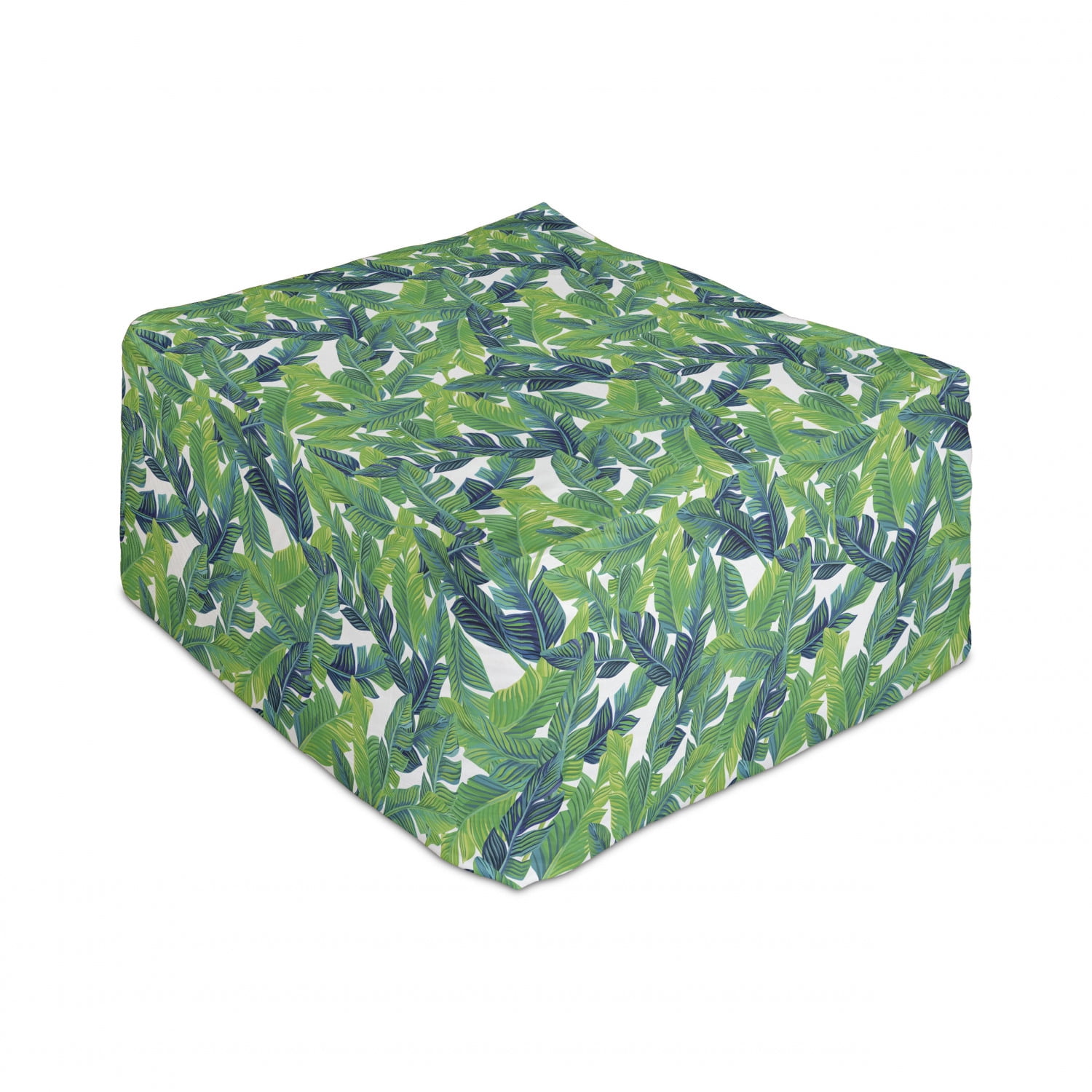 Banana Leaf Rectangle Pouf, Green Leaves of a Tropical Tree Brazilian ...