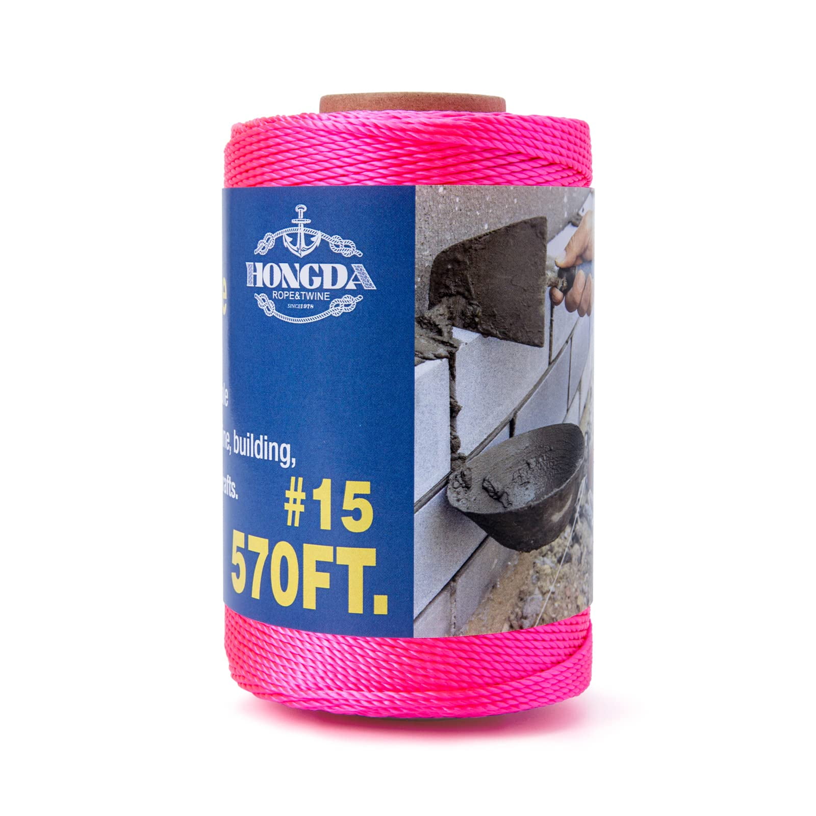 HONGDA Twisted Nylon String, #15 x 570FT Mason Line String, Nylon Twine for Masonry Job, Trot ...