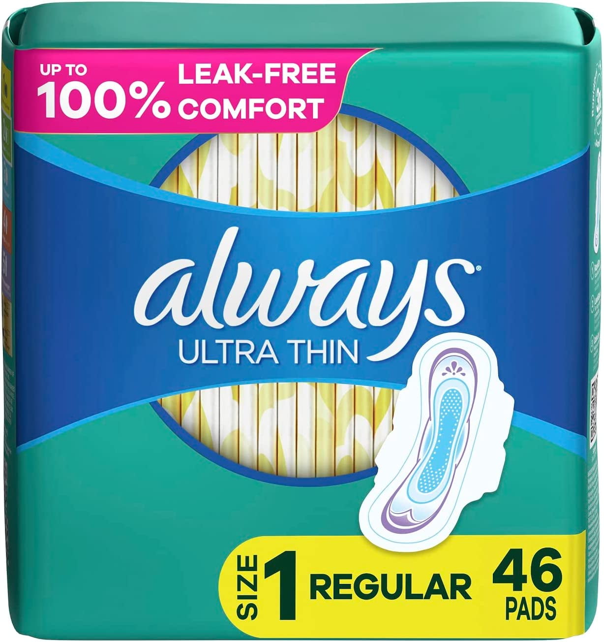 Always Ultra Thin, Feminine Pads For Women, Size 1 Regular Absorbency ...