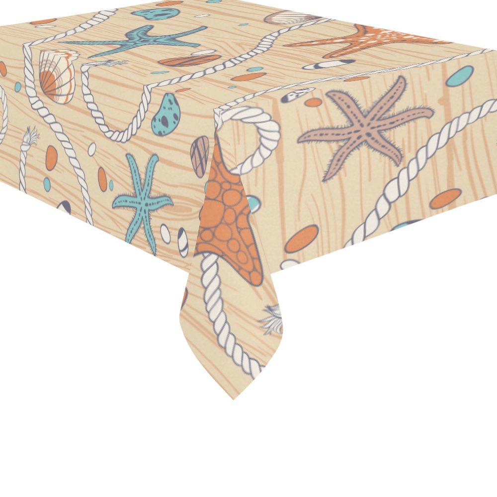 MYPOP Starfish Seastar Seashell Cotton Linen Tablecloth Set 60x84 ...