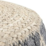 Edgeley Boho Round Pouf in Grey, Natural Woven Braided Jute - Walmart.com