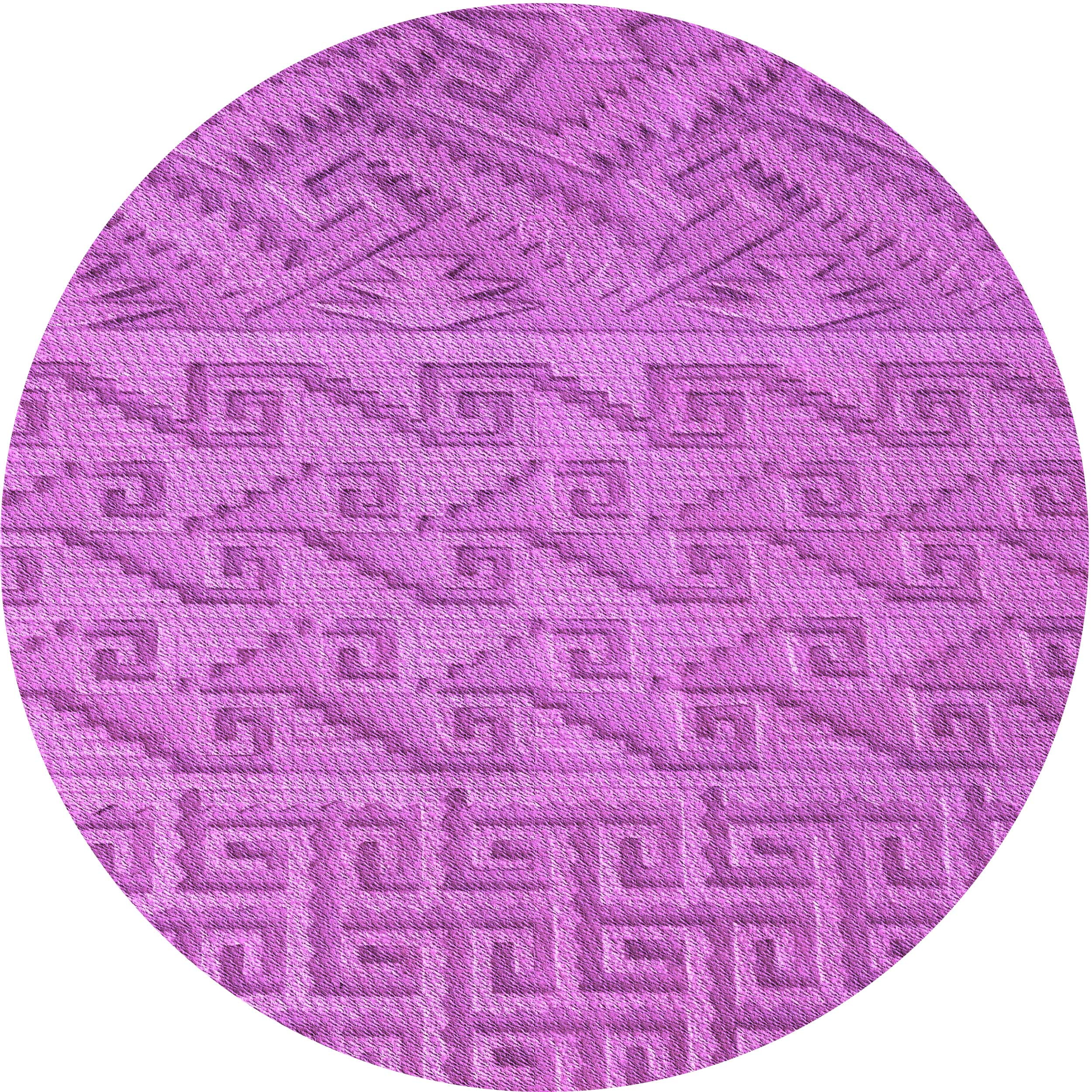 Ahgly Company Indoor Round Patterned Bright Neon Pink Purple Area Rugs ...