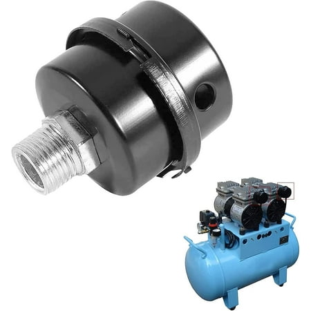 FanShow Intake Filter Muffler Air Compressor Filter Black Metal Air ...