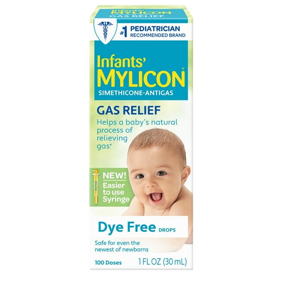 Mylicon Infant Original Gas Relief Drops & Syringe, 100 Doses, 1 Fl Oz ...