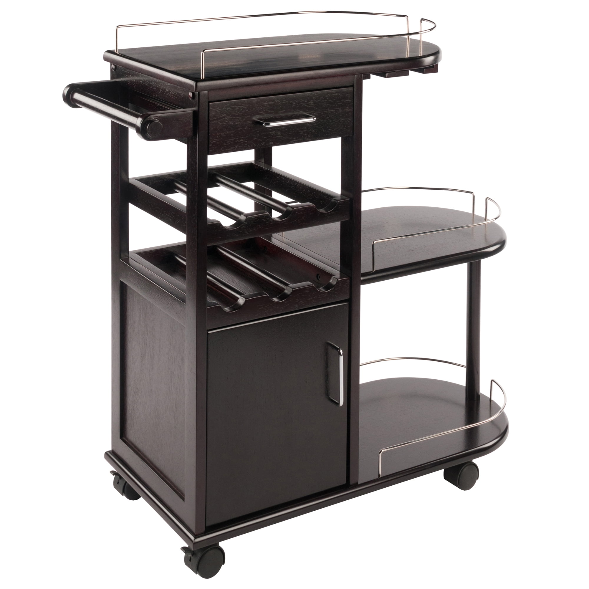 Winsome Wood Jimmy Entertainment Cart, Espresso Finish - Walmart.com