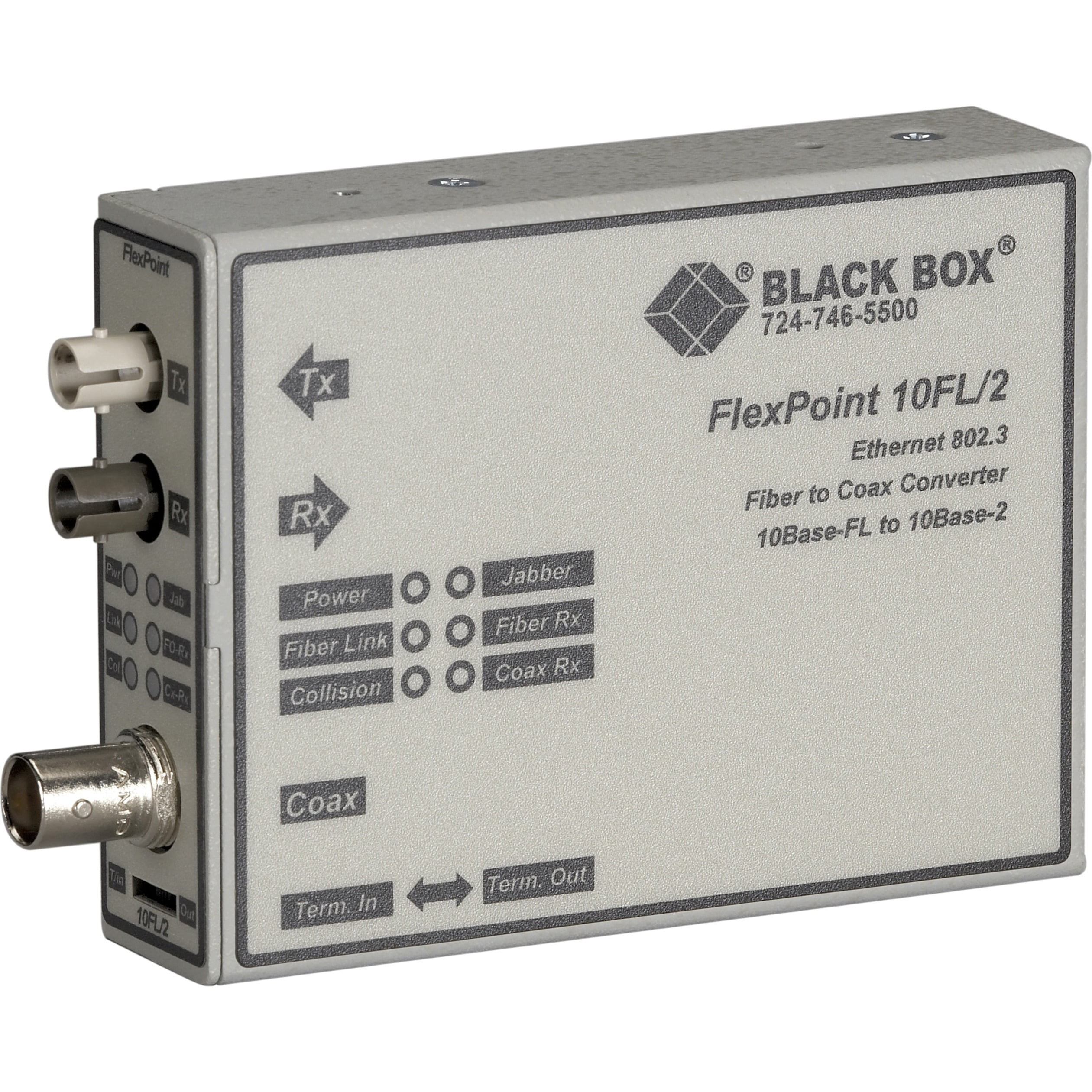 Black Box FlexPoint 10BASE-FL to BNC Media Converter - Walmart.com