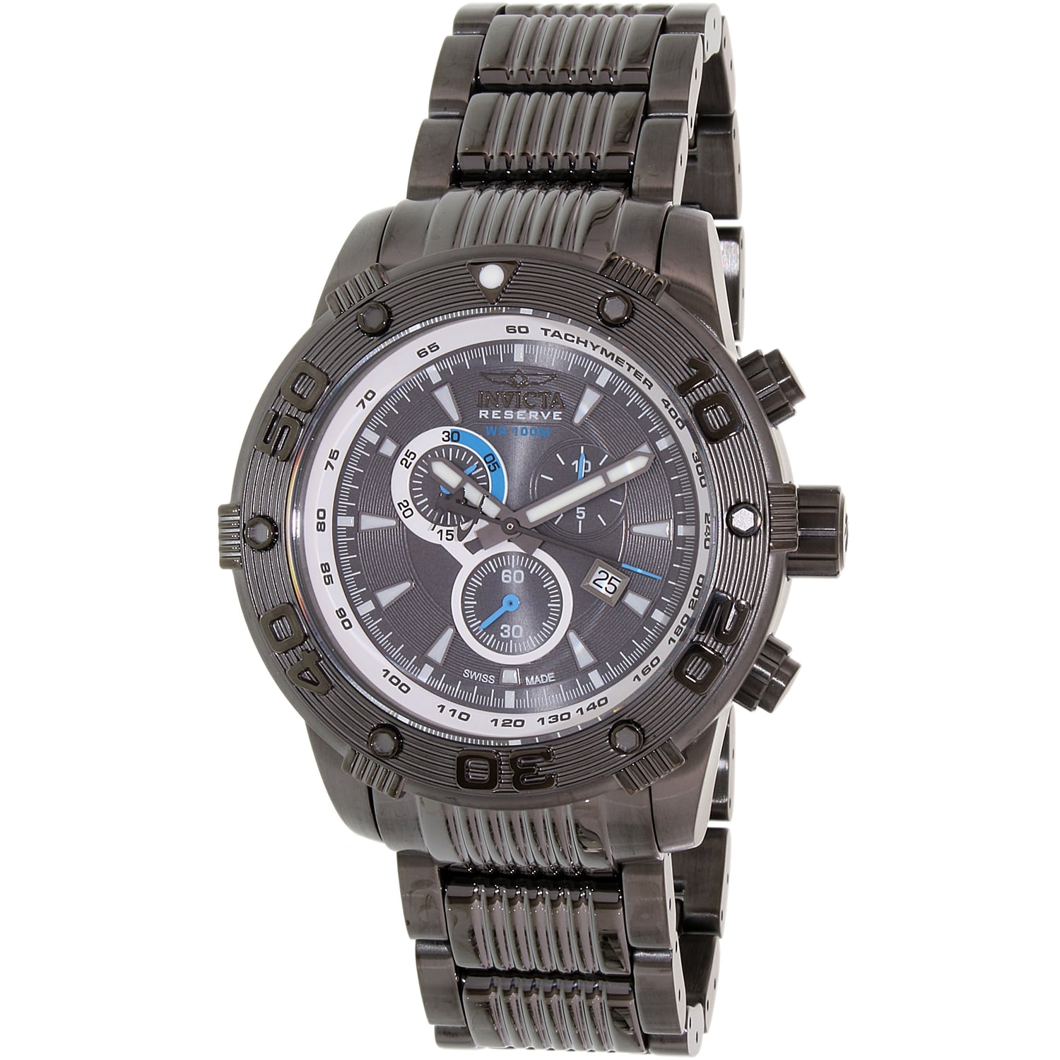 Invicta Men's Reserve 19595 Gunmetal Stainless-Steel Swiss Quartz Watch ...