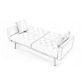 Morden Fort Gray Futon Sofa Bed Velvet Upholstered Couch Convertible ...