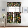 3PCS Mushroom Kitchen Curtain & Valance Set Funny Small Window Drapes ...