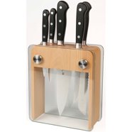 Mercer Culinary Genesis 6-Piece Forged Knife Block Set, Tempered Glass ...