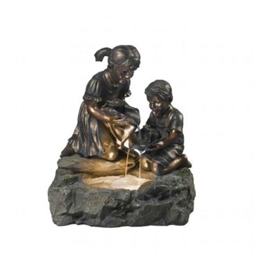 OK Lighting Resin/Fibreglass Wolf Table Fountain with LED Light ...