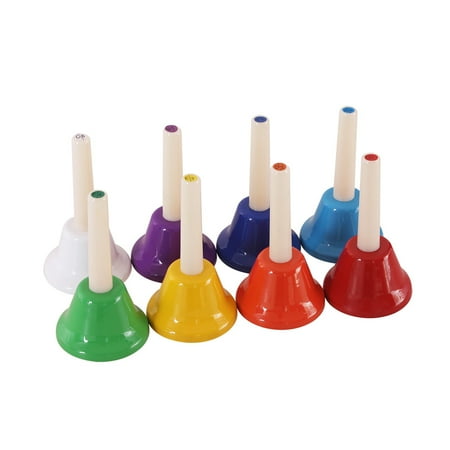 8 Pieces Diatonic Handbells Chromatic Bells Set Kids Rhythm Musical Toy ...