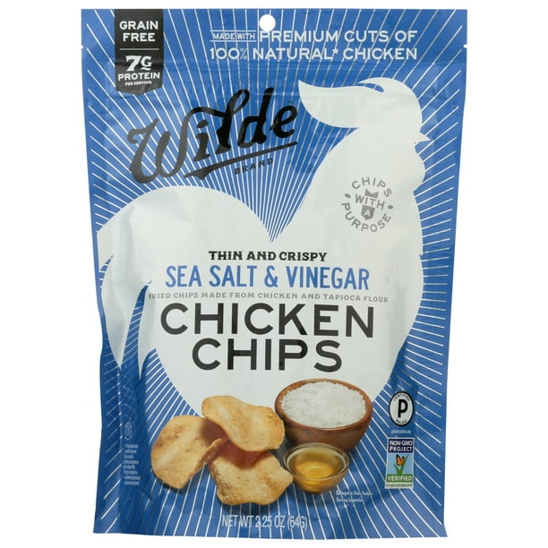 Wilde Snacks Thin And Crispy Chicken Chips, Sea Salt & Vinegar, 2.25 Oz ...