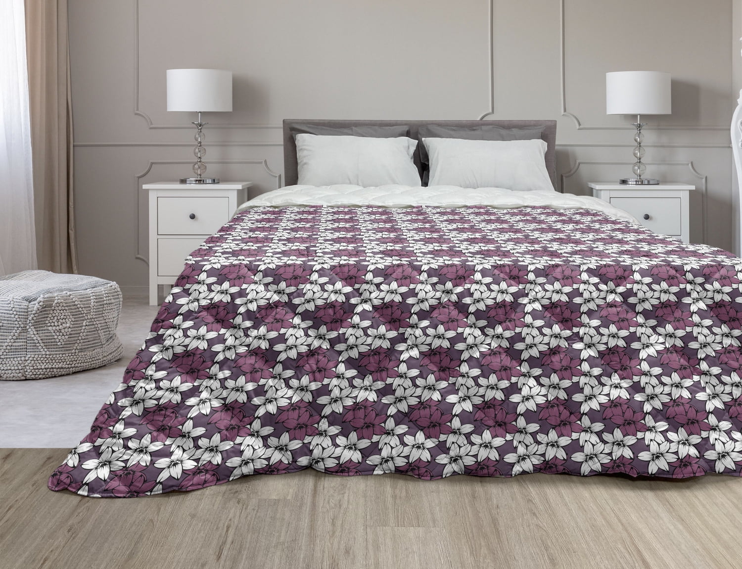 Plants Down Alternative Comforter, Hand Drawn Beauty Spring Flowers ...