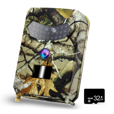 FlyFlise 12MP 1080P Trail Camera Hunting Game Camera with 32GB MicroSD ...