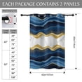 Blue and Gold Marble Pattern Blackout Curtains,Triple Weaved Fabric ...