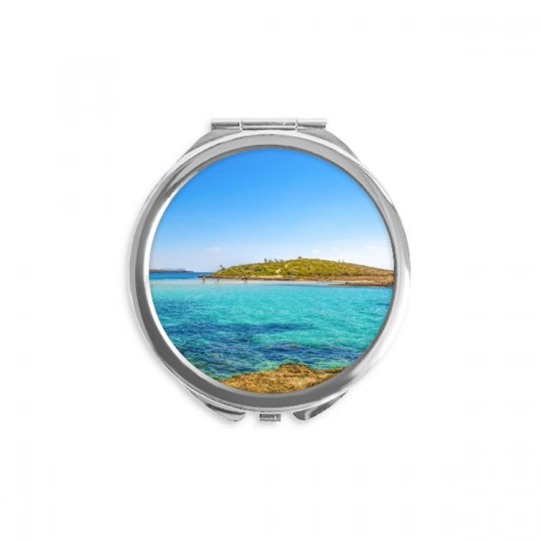 Ocean Water Island Science Nature Picture Hand Compact Mirror Round ...