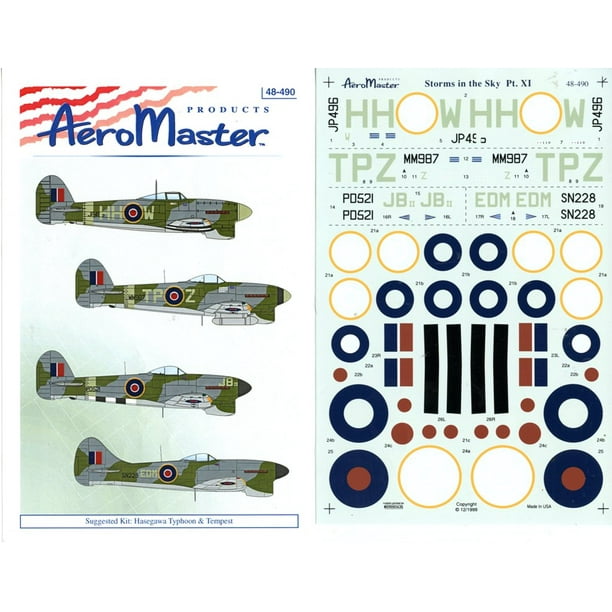 Aero Master Decals 1:48 Storms in the Sky Pt.XI Typhoon & Tempest #48 ...