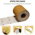 Total 20 Yards 2-3/4" Wide Continuous Sandpaper Roll Kit - 80 120 180 ...