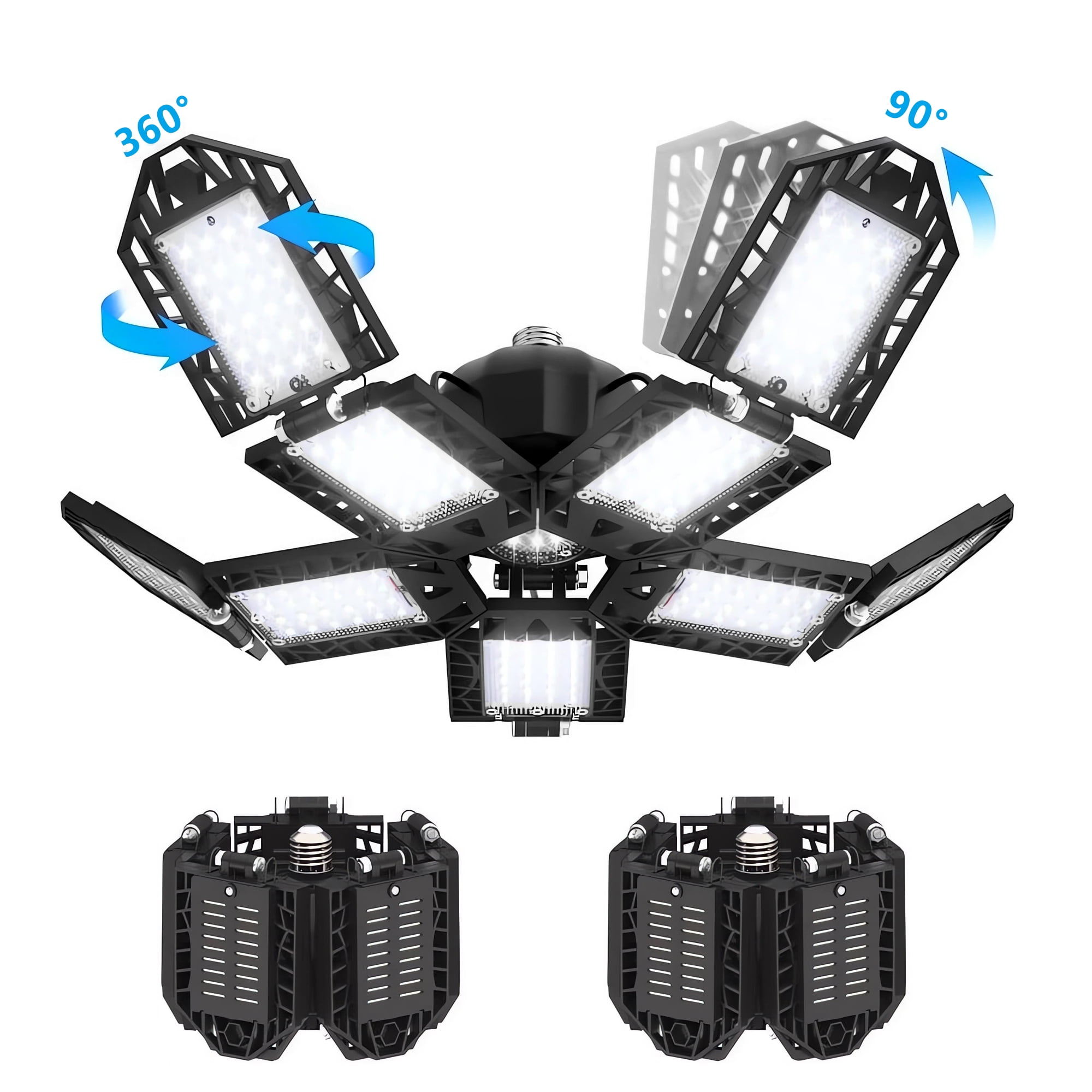 2-Pack Led Garage Light 180W, 18000LM LED Garage Ceiling Lighting with ...