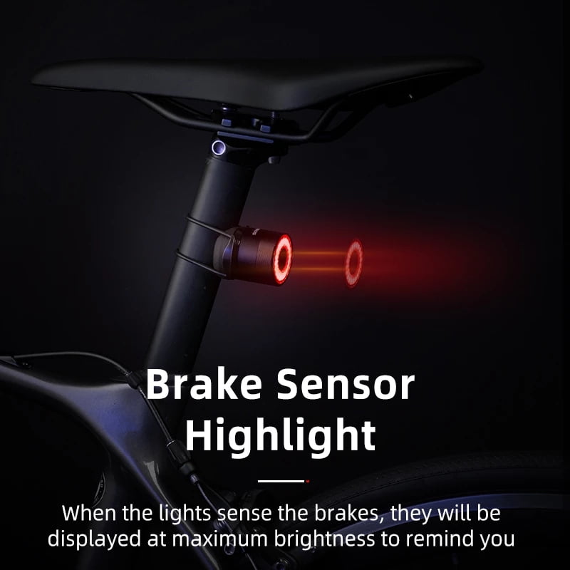 ROCKBROS Bike Tail Light Bike Rear Light Bicycle Smart Brake Sensor ...