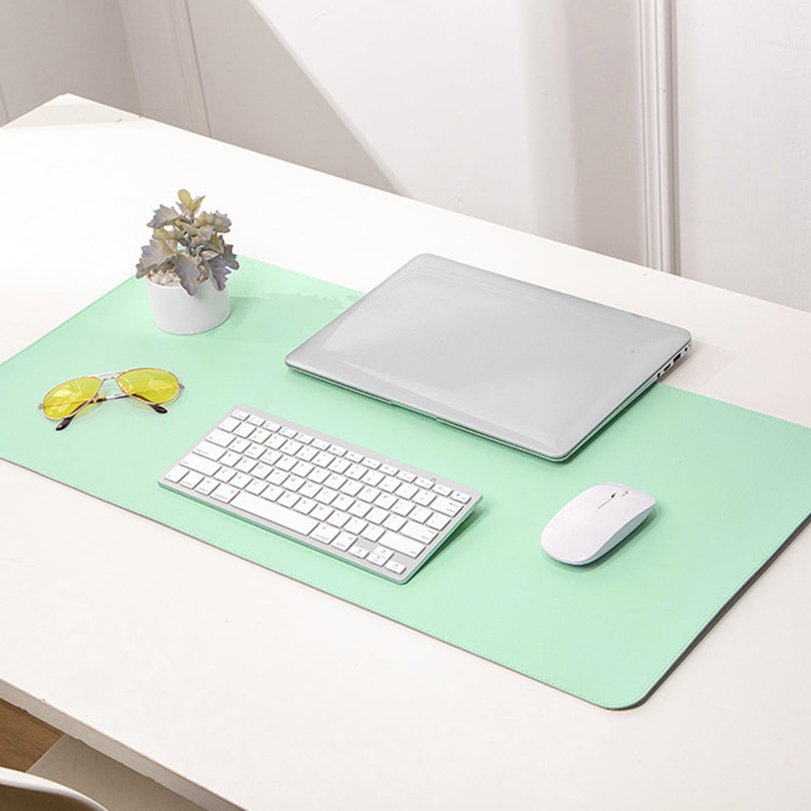 Naierhg Stain Resistant Mouse Pad Strap Design Faux Leather Smooth ...