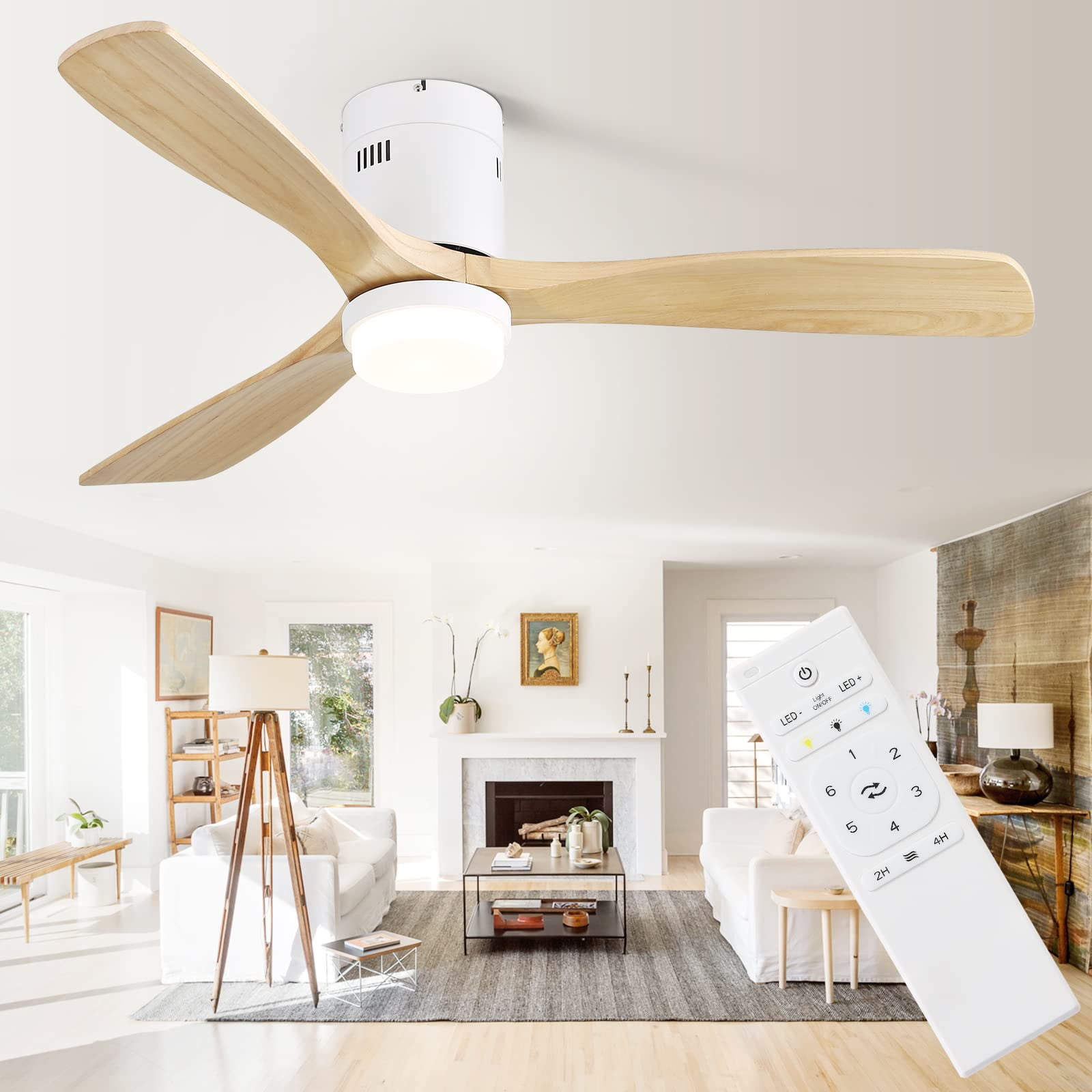 Low Profile Ceiling Fan, Flush Mount Ceiling Fan with Lights and Remote ...