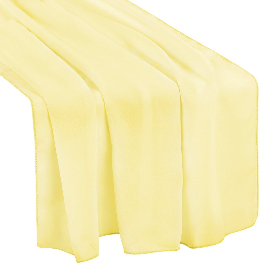 1 Pc, Chiffon Wedding Table Runner 27"X120" - Pastel Yellow For Catered ...